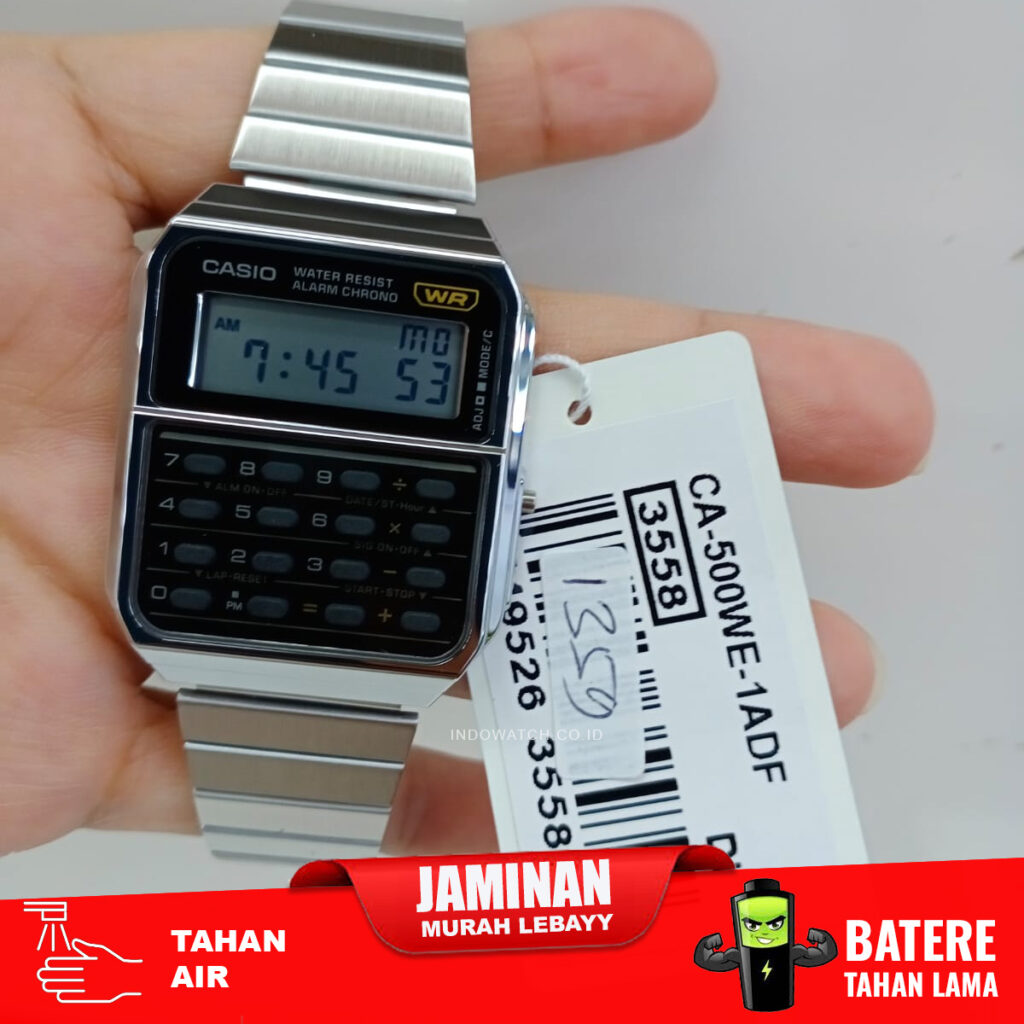 Casio CA-500WE-1A data bank jam tangan kalkulator – indowatch.co.id